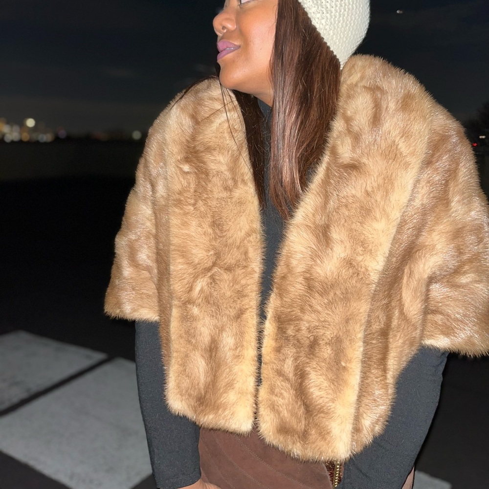 Authentic 1950’s Brown Mink Stole Pelt Cape Fur - Gem